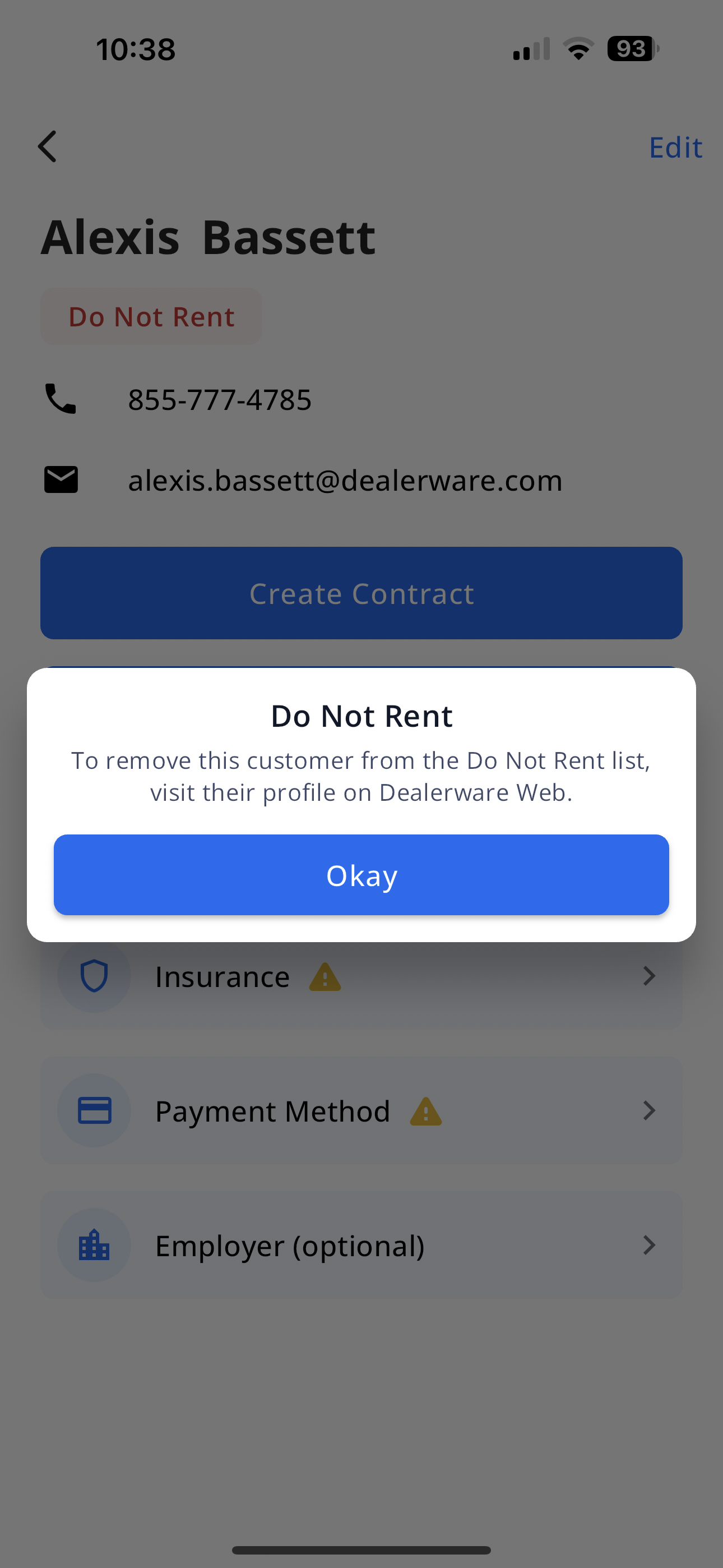 Add/Remove a Customer from the "Do Not Rent" List – Dealerware