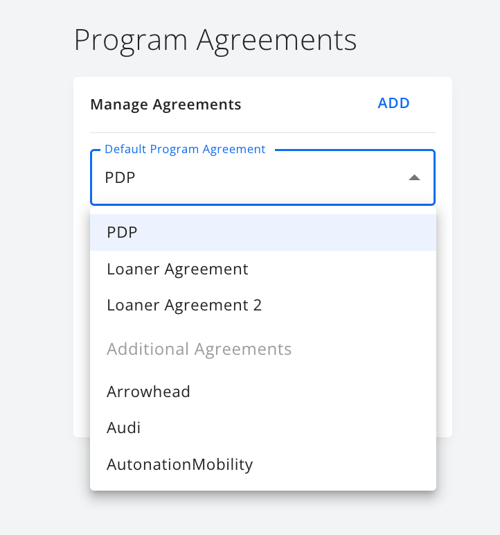 View Program Agreement(s) – Dealerware