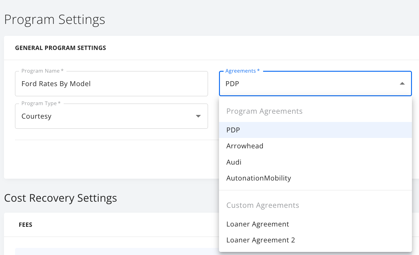 View Program Agreement(s) – Dealerware