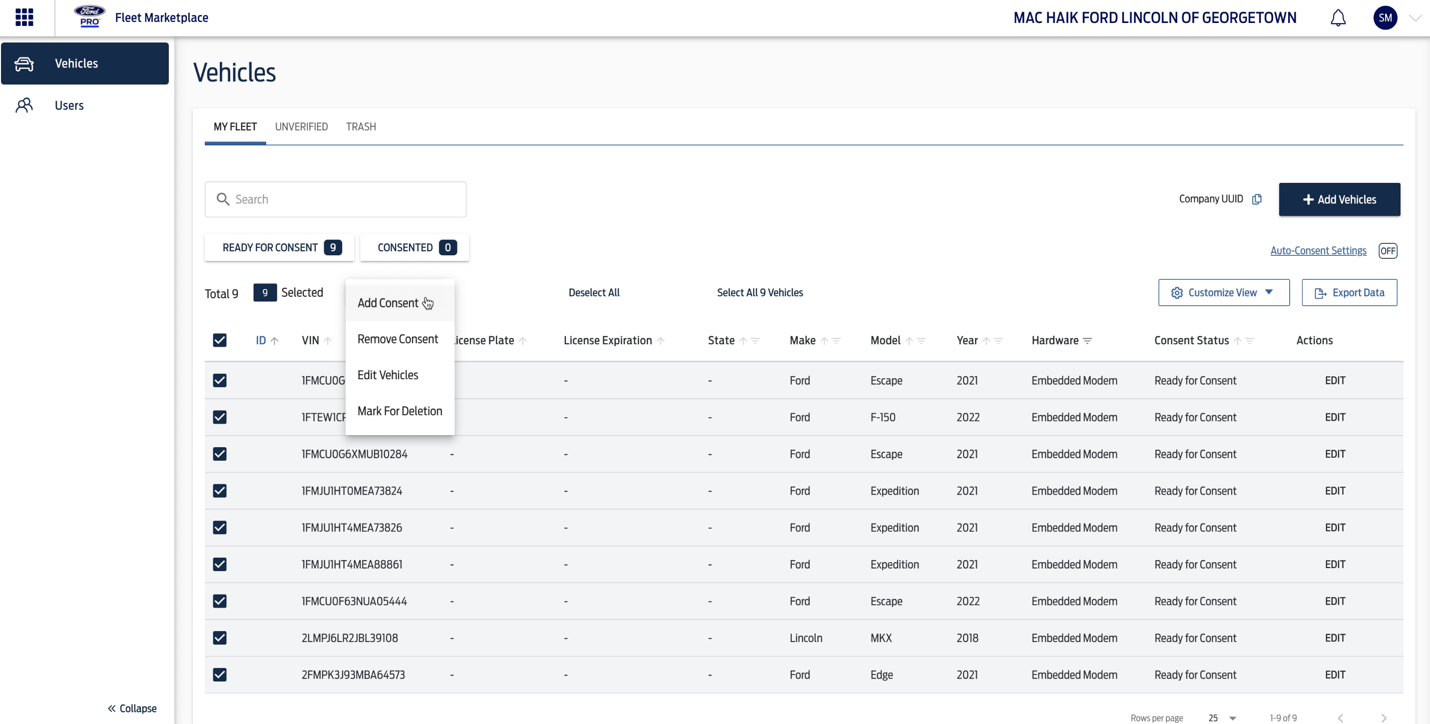Ford Specific: Set up Ford Pro Telematics – Dealerware