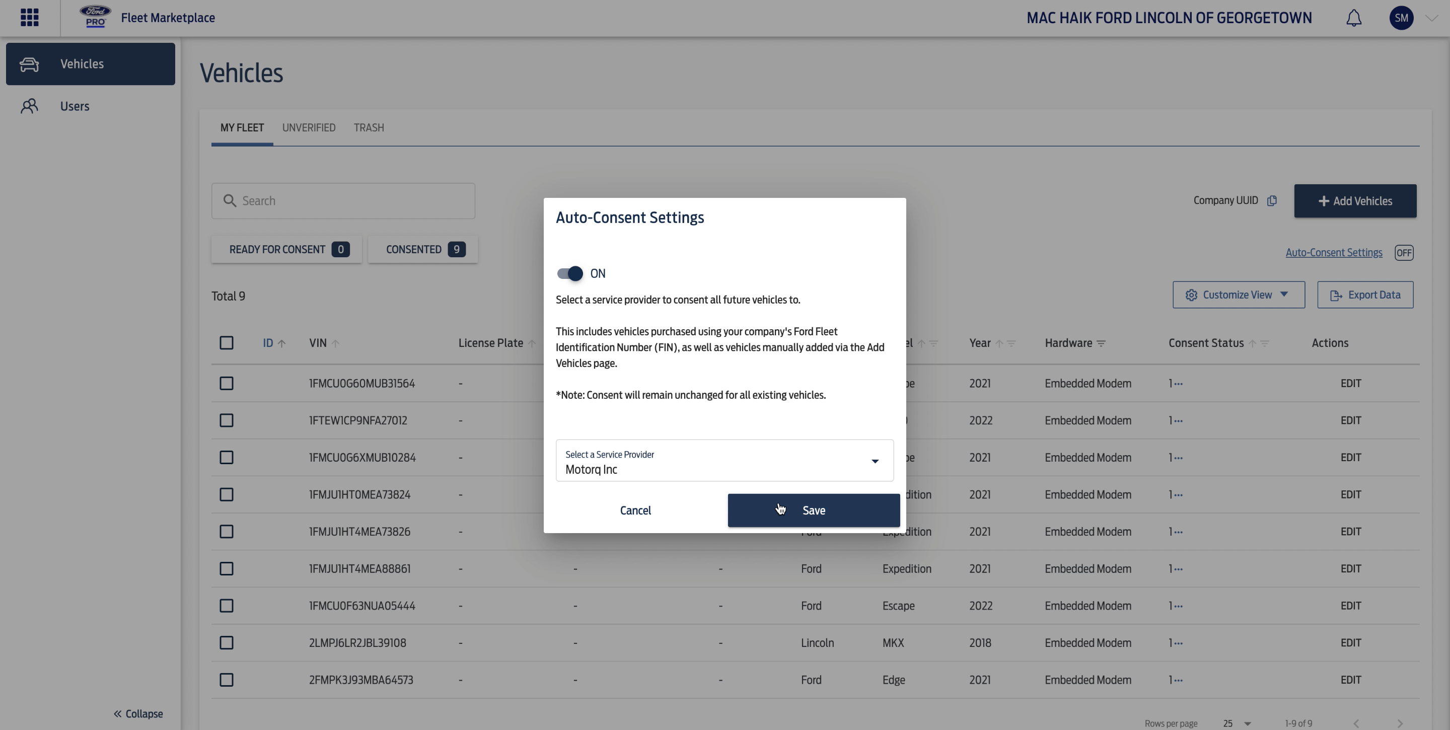 Ford Specific: Set up Ford Pro Telematics – Dealerware